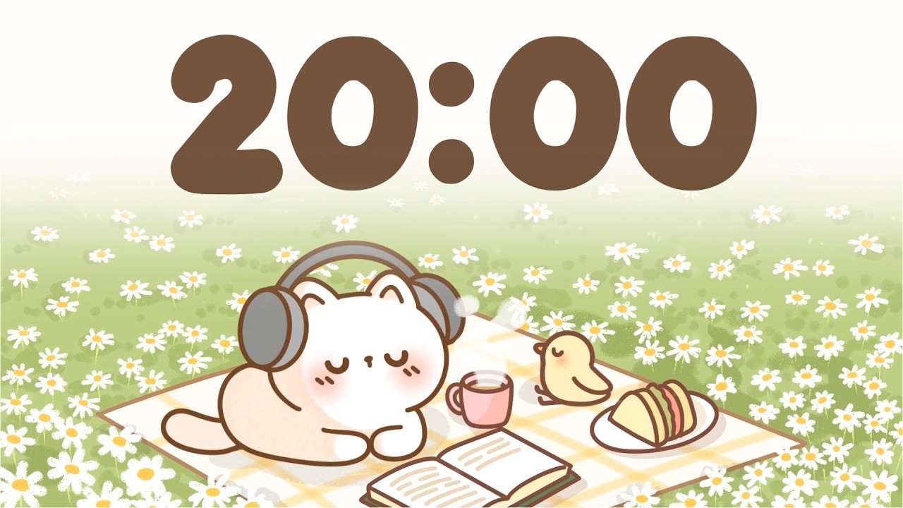 20 Minute Timer 🐱 Study Timer for Classroom Focus
