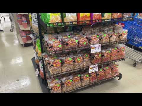 Setting up an Utz/Golden Flake display at Roses Discount Store !