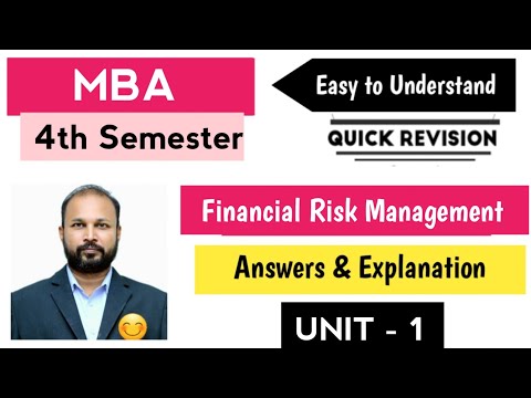 Financial Risk Management Unit 1 Quick Revision MBA 4th Semester IV Sem FRM Important Gunshot OU PU