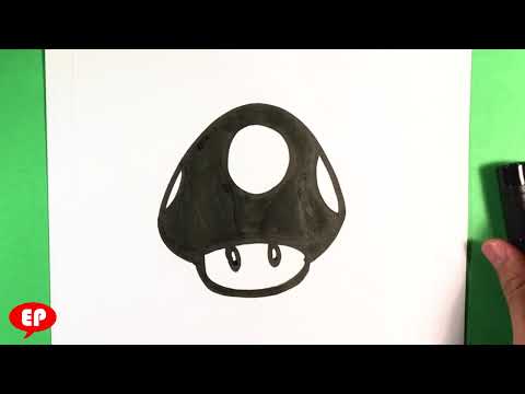 How to Draw a Mario Bros Mushroom - Step by Step Easy Pictures to Draw