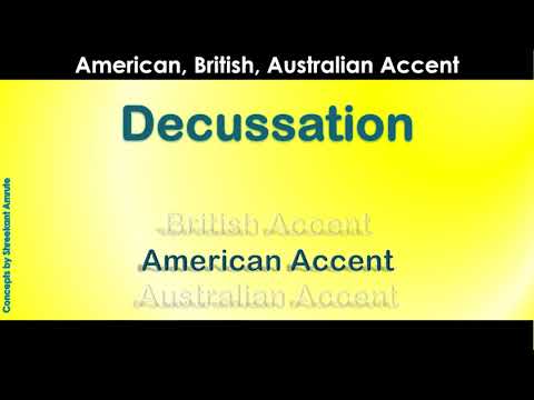 Decussation How to Pronounce Decussation in Australian Accent, British Accent, American Accent?