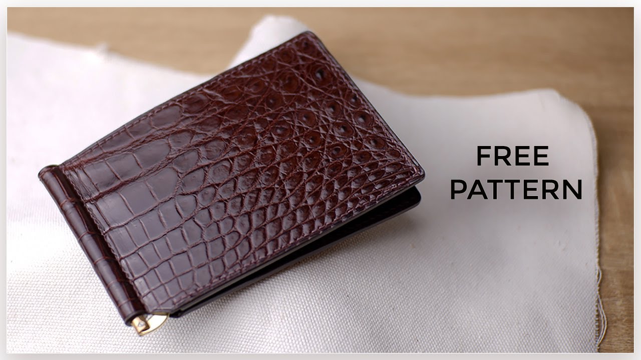 Making A Leather Money Clip Wallet By Hand | Free Pattern | Leather Craft | JUNE CRAFTSMAN