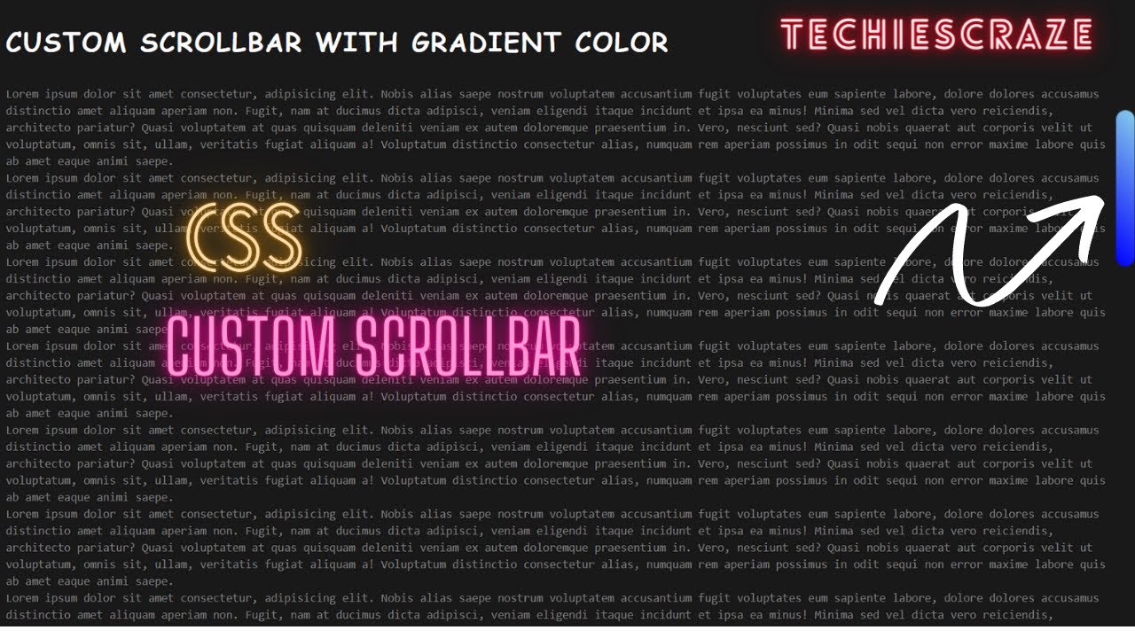 How To Create Custom Scroll bar | HTML & CSS | Customize Scrollbar | TechiesCraze