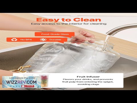 Drink Dispenser 2 Gal Beverage Dispenser for Parties Glass with Stand 3PCS Review