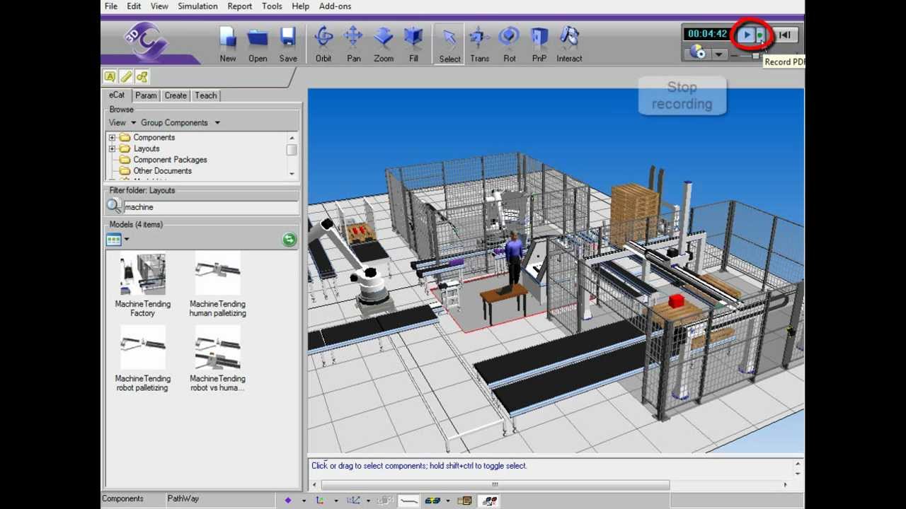 Record simulation layout to 3D PDF