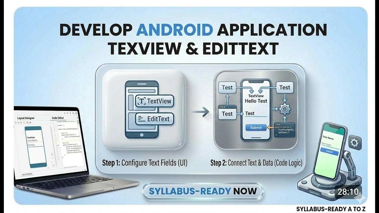 MAD Practical 4 | Develop Android Application using TextView & EditText | MSBTE