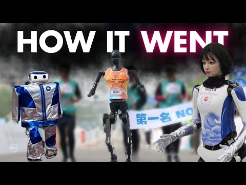 FIRST Humanoid Robot Half Marathon STUNS the World as Chinese Robots Run Alongside Human Athletes