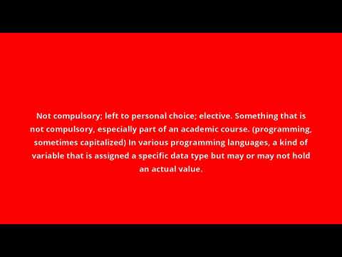 what is the meaning of optional