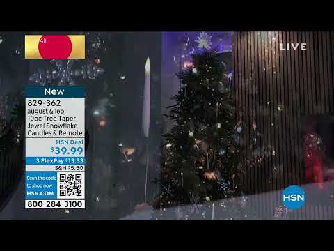 august leo 10piece Jeweled Snowflake Tree Taper Candle...