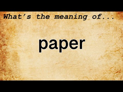 Paper Meaning | Definition of Paper