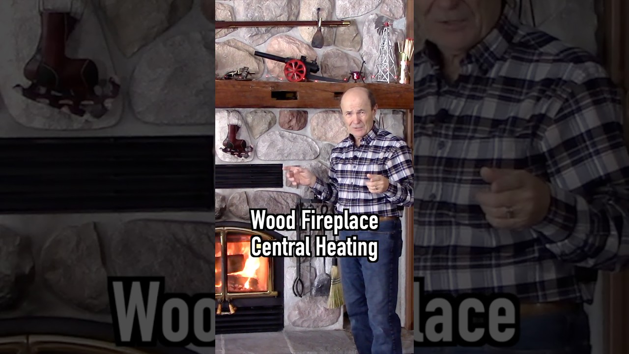 Wood Fireplace Central Heating #diy #fireplace #heating #centralheating #hvac #wood #farm #heat