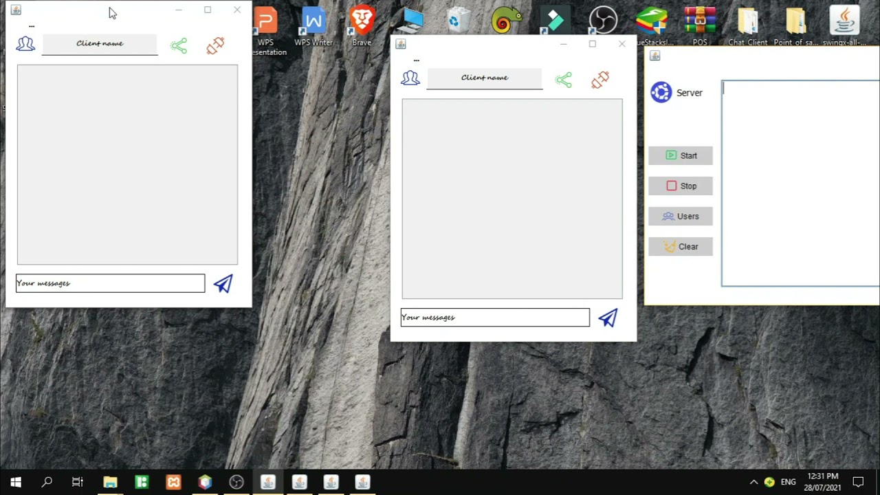 Chat Application using Multi Threading and Socket || Java with free source code