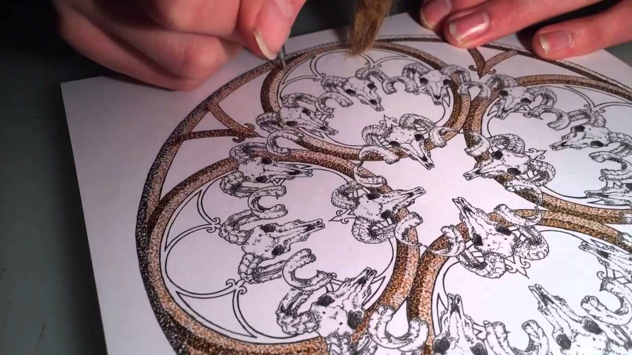 Cathedral window time lapse drawing