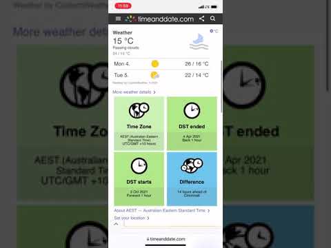 AEST to AEDT (Daylight Saving Time Begins) - Australia 2021