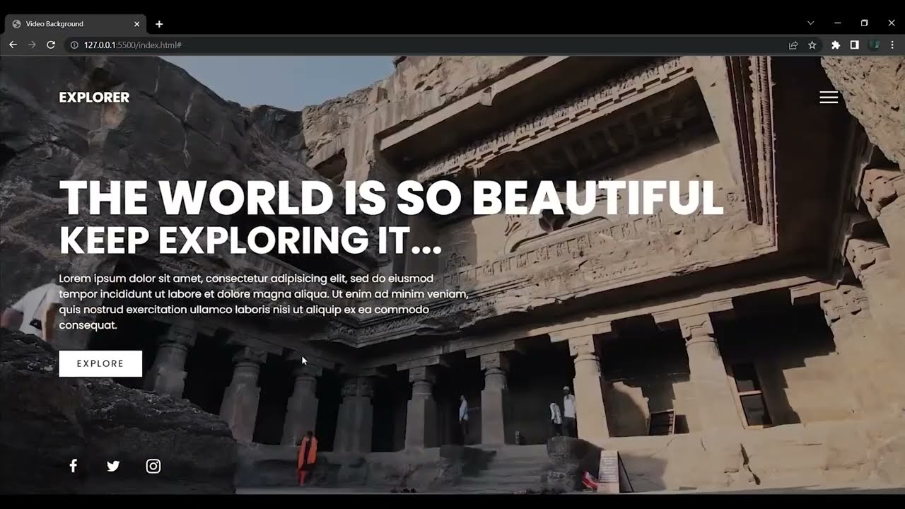 Create a Website With Video Background | HTML & CSS | Responsive | CSS Tips & Tricks