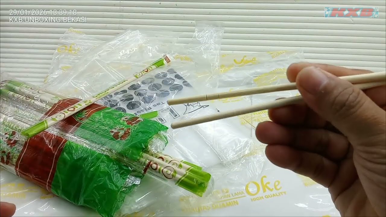 Rp. 4,899,- Unboxing Panda Bamboo Chopsticks + Toothpicks from TikTok VML Store ID