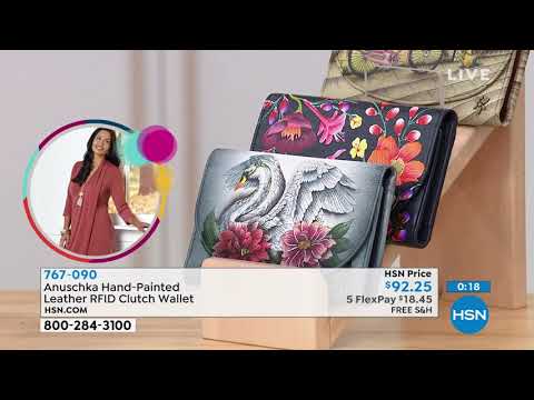 Anuschka HandPainted Leather Clutch Wallet with RFID Pro...