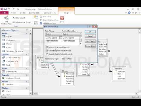 Disable the referential integrity and then delete the relationship between the YearReleased...