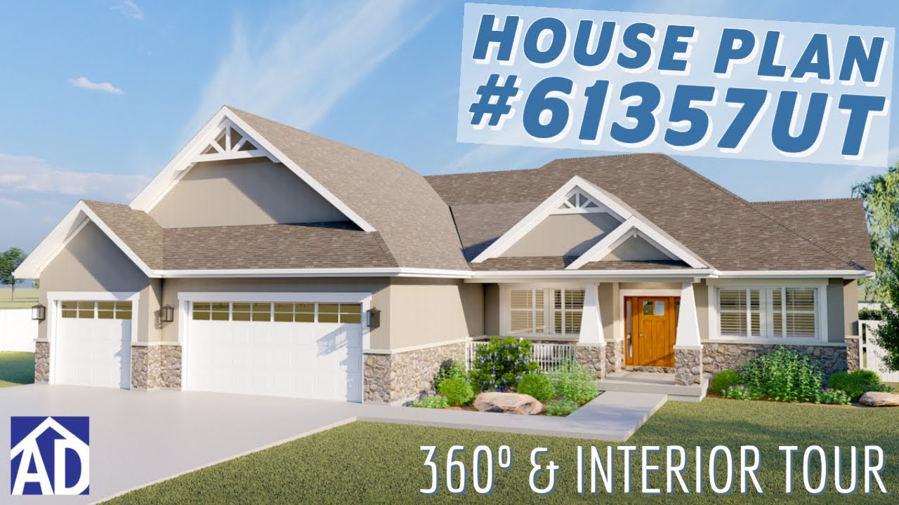 Exclusive Craftsman House Plan 61357UT Tour w/ Interiors!