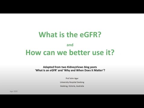 What is the eGFR? How can we better use it?