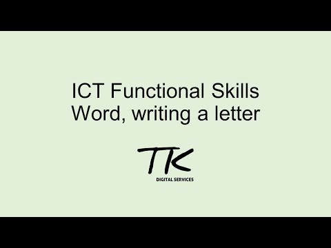 ICT FS Word - Writing a letter