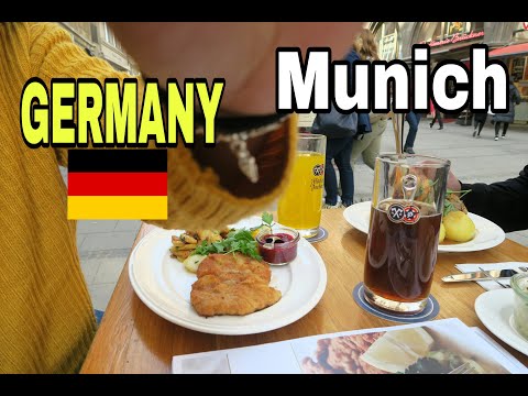 We eat a tradional Bavarian, German Food in Munich Germany - MÜNCHEN BAYERN