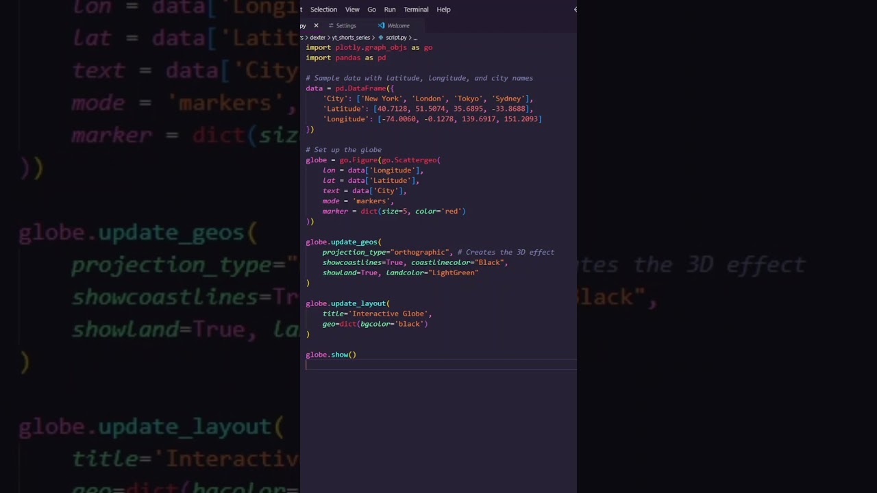 Python in 60 seconds: How to Make an Interactive Globe with Python