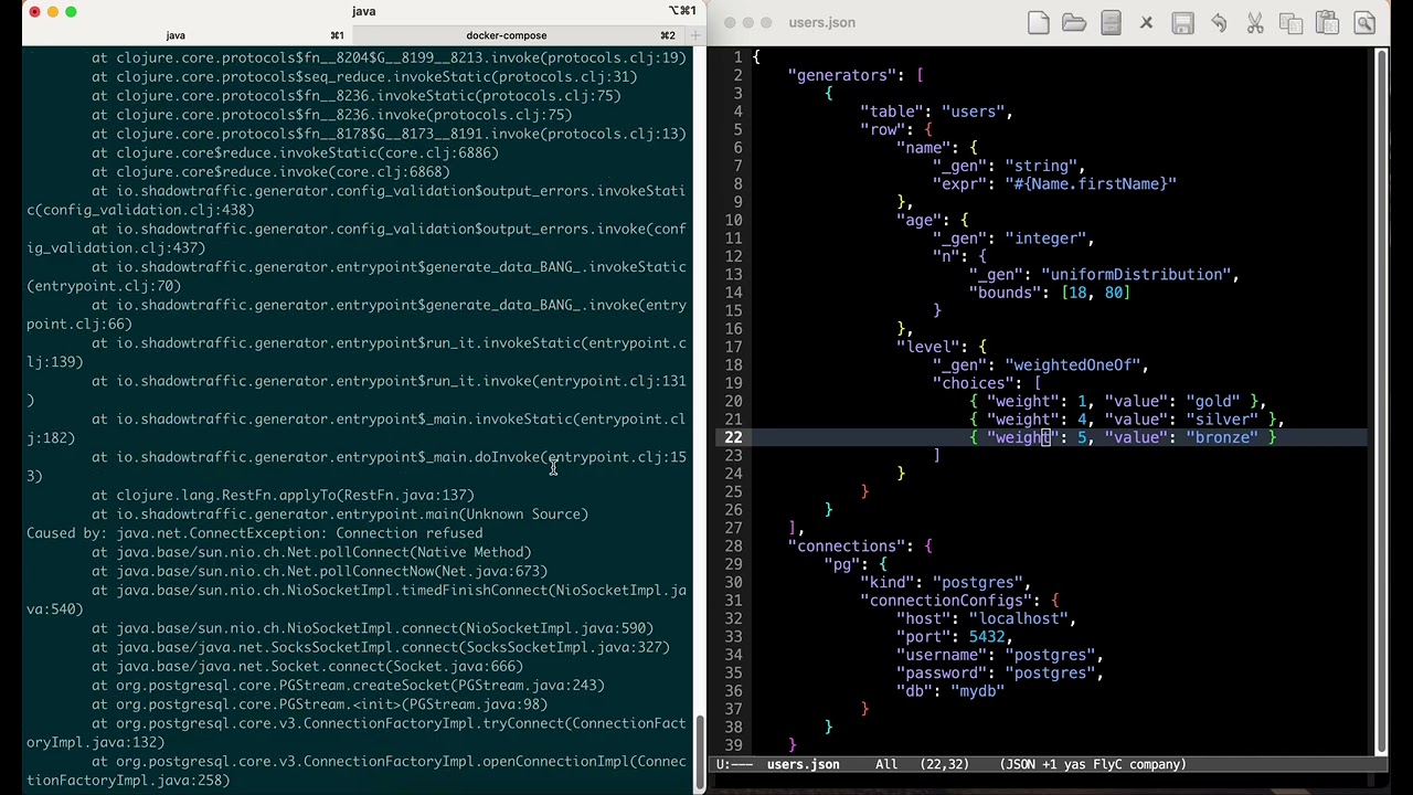 Generating data with ShadowTraffic: The basic API