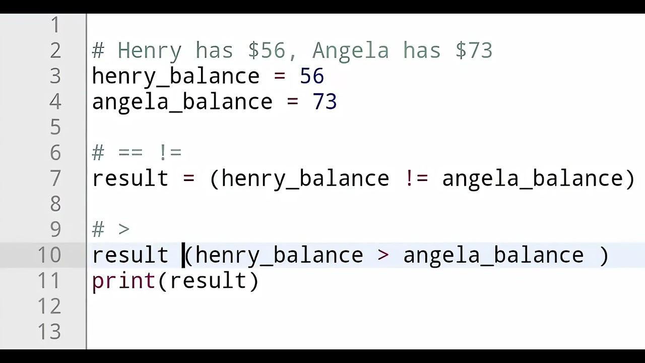 Learn Python Comparison Operators
