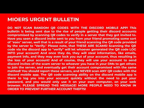 [REVISED] MIOERS URGENT BULLETIN - DON'T SCAN QR CODES ON DISCORD