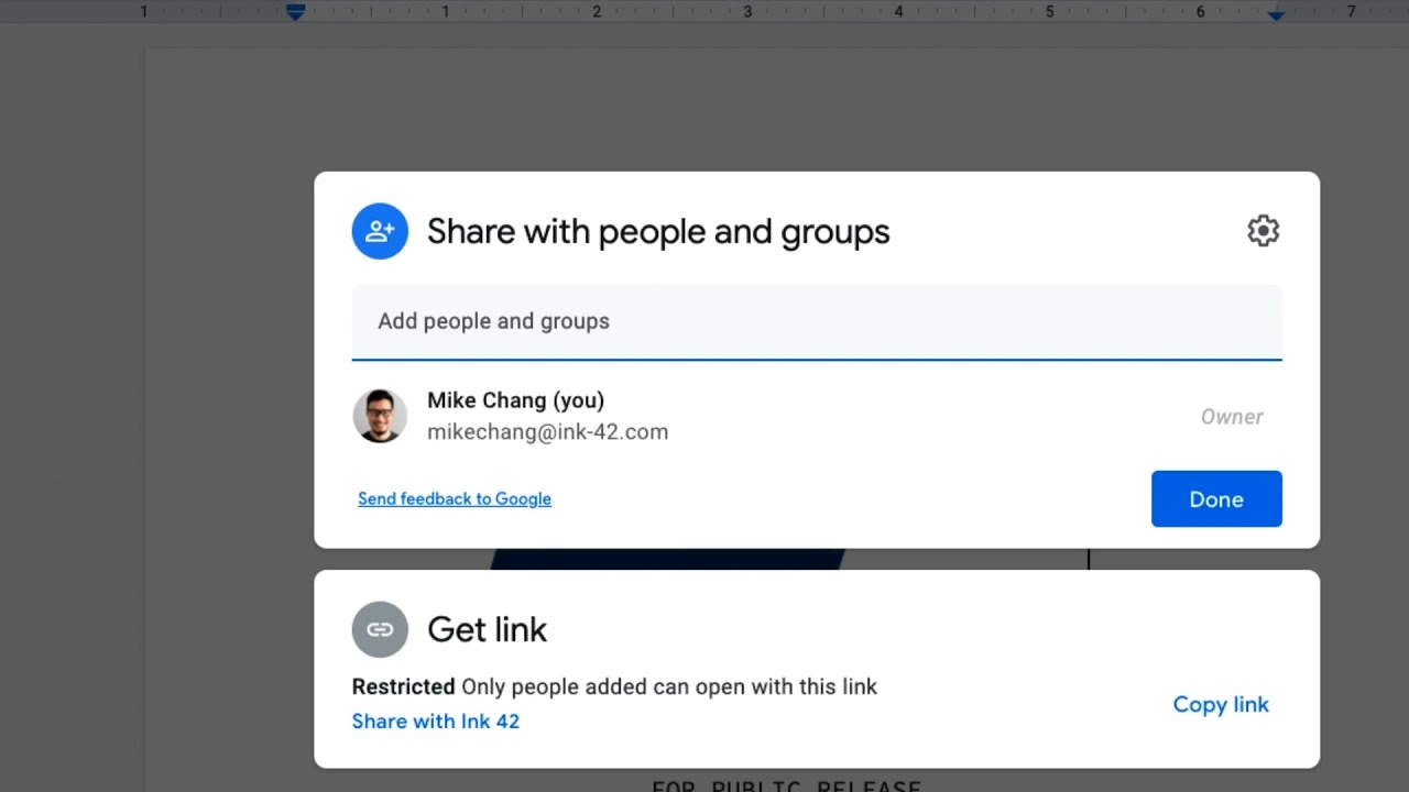 How to: Change file permissions in Google Docs
