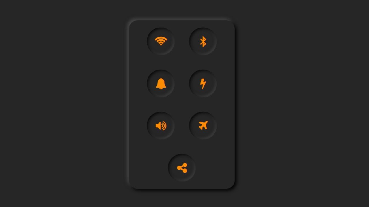 Amazing Animated Neumorphism Buttons Panel | HTML5 CSS3 Tutorial