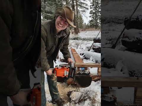 First Cut With Home Made Alaskan Mill #1 February 2025AD