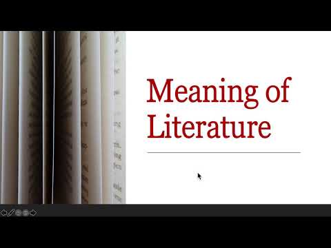(Lecture-5), Meaning of Literature (an individual written character, a collection of texts)