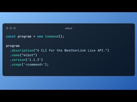 wlbot | CLI for WeatherLink v2 API | Installation & Configuration