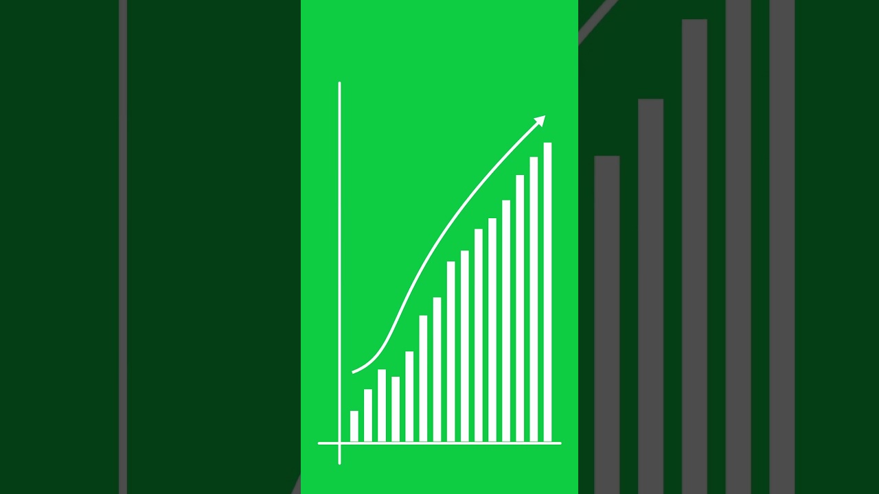 Growth Bar Graph Animation Overlay Green Screen