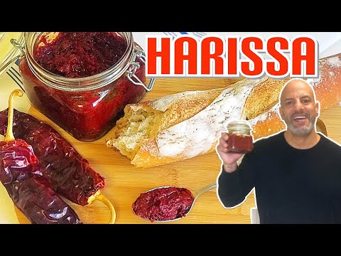 How to make Tunisian Harissa 🌶 Easy Recipe هريسة Hot Chili Pepper Paste 😋