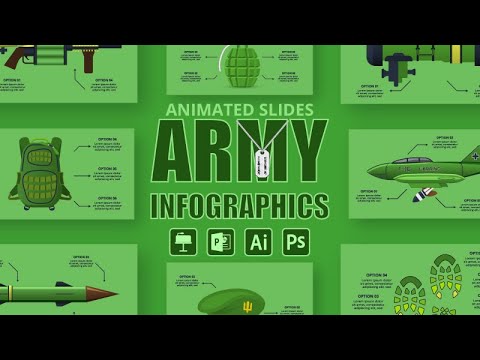 Army animated infographics/Free slides infographic Adobe Illustrator, Photoshop, PowerPoint