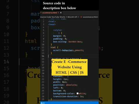 Create E-commerce Website Using HTML | CSS | JS