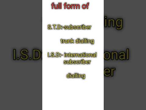 full form of std and ISD #shorts