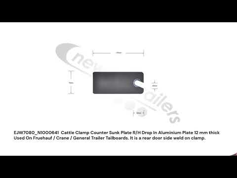 EJW7080 N1000641 Cattle Clamp Plate Counter Sunk Drop In Plate Right.