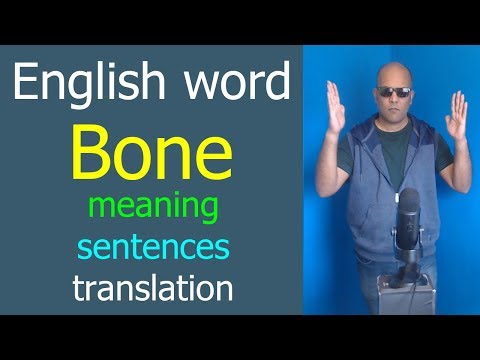 English word BONE meaning in Urdu Hindi with example sentences and translation