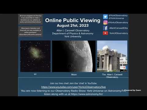 York University Allan I. Carswell Observatory OPV August 21st 2023