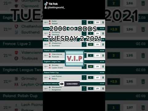 TUESDAY-02-2021 2000++ ODDS VIP FOOTBALL PREDICTION BETTING TIPS BETTING ANALYSIS SURE PREDICTION