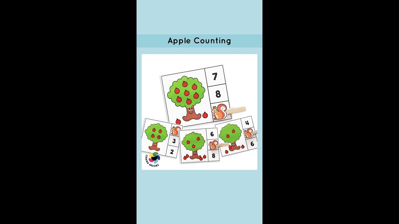Apple Counting Printable #chanafavors