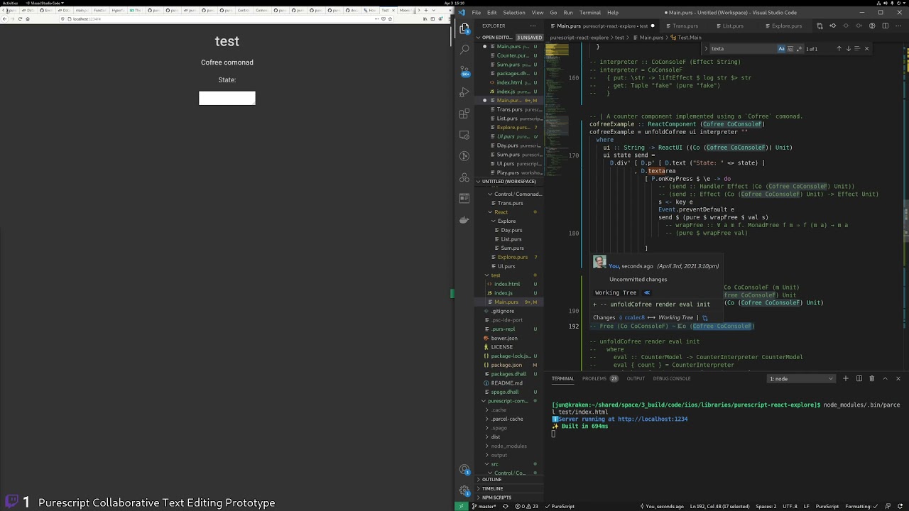 Purescript Collaborative Text Editing Prototype 14