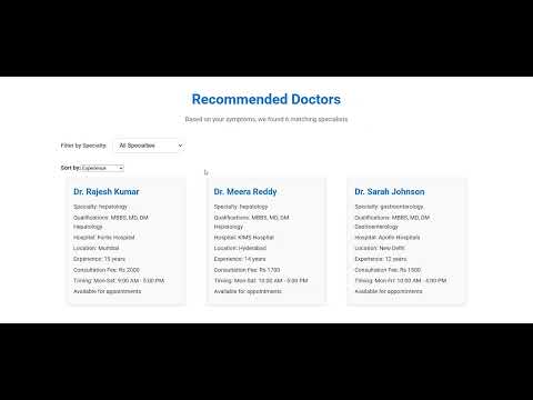 MedConnect -AI driven patient - doctor matchmaking system