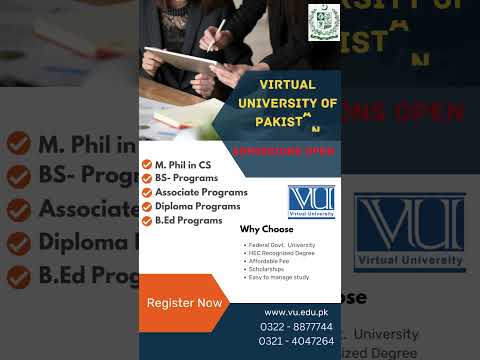 virtual university of Pakistan || Admission open | https://studio.youtube.com/video/_krNNJBAkX4/edit