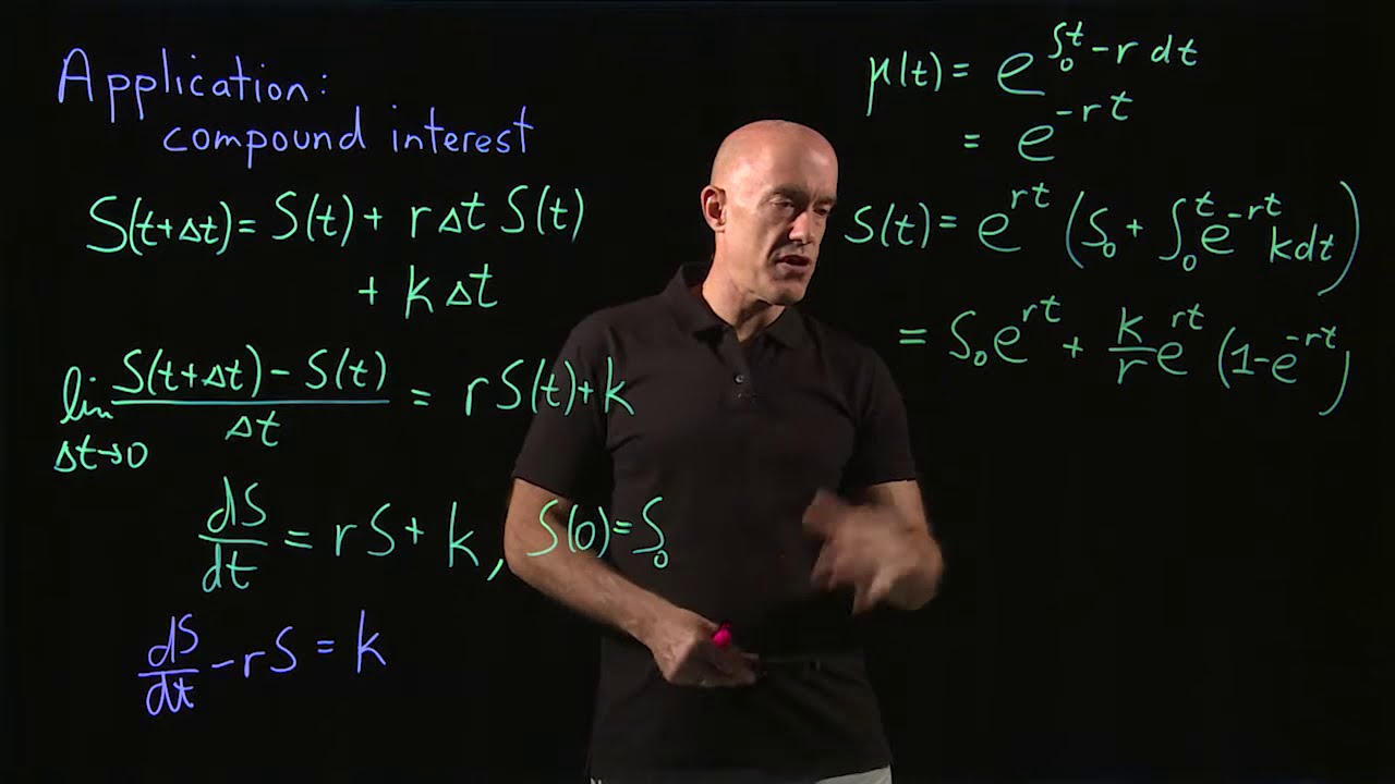 Compound interest differential equation | Lecture 7 | Differential Equations for Engineers