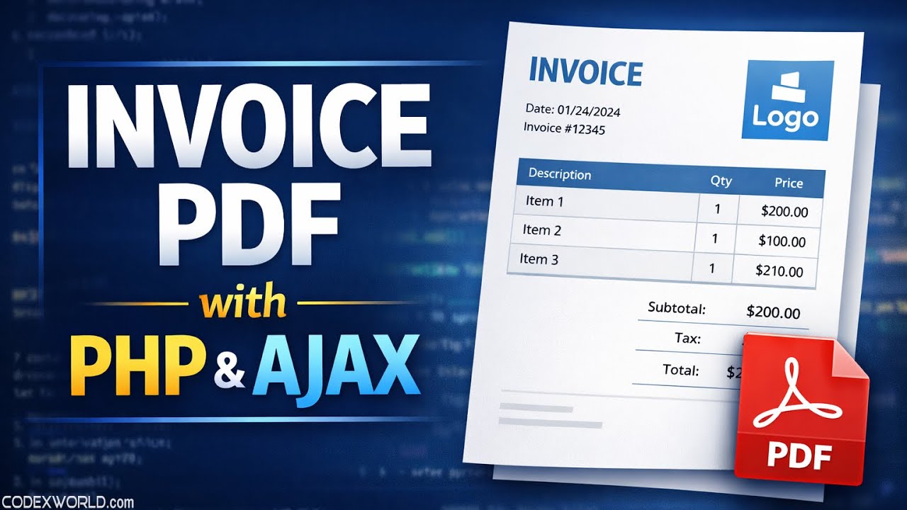 Generate Invoice PDF with PHP & AJAX | Dynamic Invoice PDF Generator